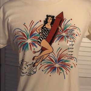 Tops | Sexy Pinup Girl Atomic Tees Fireworks | Poshmark